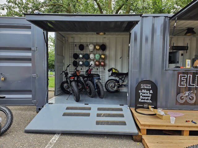 E-Bike Rental Shop in a Container on Lake Minnetonka